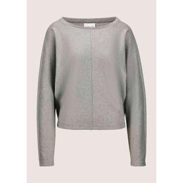 Madeleine Mode MADELEINE Damen Langarmshirt "Langarmshirt Gek&uuml;rztes Longsleeve mit Rundhals", silber, Modern, Gr. 34, Obermaterial: 67% Baumwolle CO. 25% Polyester