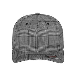 Flexfit Damen Flex Cap "Flexfit Unisex Flexfit Glen Check"balck, wei&szlig;, Gr. S, 97% Polyester, 3% Elasthan, Caps