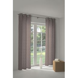 Vorhang Adam, B:145cm H:145cm, braun, Jacquard, Baumwolle (Bio-Baumwolle), Wohnzimmer, Gardinen, "Little Parrot", aus 100% Bio-Baumwolle
