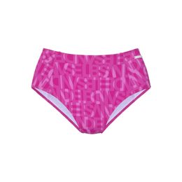 ELBSAND Damen Bikini-Hose "Letra", pink, Gr. 38, bedruckt, Recycling-Polyamid, Badehosen, mit tollem Wording