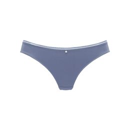 s.Oliver Damen String "Pauline", Gr. 44, blau, Spitze, Obermaterial: 81% Polyamid, 19% Elasthan, Unterhosen, mit feiner Spitze und weichem