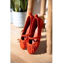 ANISTON SHOES Damen Ballerina, Gr. 40, orange, Textil, Veloursleder, Schuhe, Riemchenballerina, Schlupfschuh, Loafer, Slipper - NEUE KOLLEKTION
