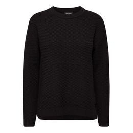 oxmo M&auml;dchen Strickfleece-Pullover "Strickpullover OXMilla", schwarz, Gr. L, Obermaterial: 60% Polyacryl PAN. 40% Baumwolle CO., Pullover