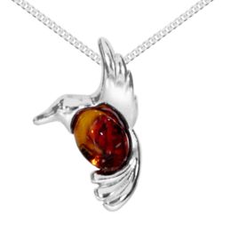 OSTSEE-SCHMUCK Damen Kette mit Anh&auml;nger "OSTSEE-SCHMUCK Kette mit Anh&auml;nger Gleiter-Kolibri", 42cm, Silber 925 (Sterlingsilber), L: 40, silber, Silber
