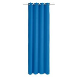 Vorhang WIRTH, B:145cm H:180cm, blau, Polyester, Wohnzimmer, Gardinen, "Dim out"