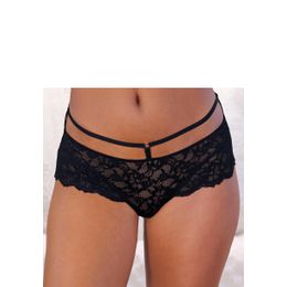 Lascana Damen Panty, Gr. 44, schwarz, Obermaterial: 88% Polyamid, 12% Elasthan, Unterhosen, in aufregender Leo-Optik