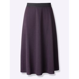 Classic Basics Damen Jerseyrock, lila, Gr. 52, meliert, unifarben, 97% Polyester, 3% Elasthan, R&ouml;cke