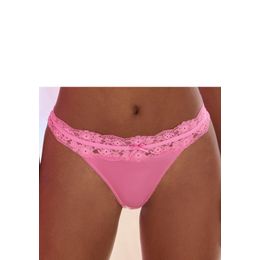 Vivance Damen String "Anisa", Gr. 44, pink, Spitze, Obermaterial: 86% Polyamid, 14% Elasthan, Unterhosen, mit blumiger Spitze rundherum am Bund