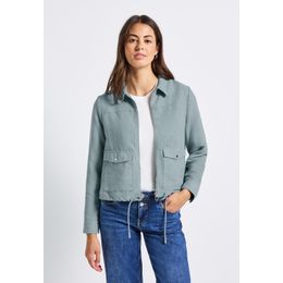 Street One Damen Kurzjacke, blau, Gr. 40, unifarben, Stoff, Obermaterial: 100% Polyester; Futter: 100% Polyester, Jacken, in Cord-Optik