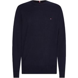 Tommy Hilfiger Big & Tall Herren Rundhalspullover "BT-PIMA ORG CTN CASHMERE CN-B", blau, Gr. XXL, TOMMY HILFIGER BIG & TALL, Strick, Obermaterial: 92% Baumwolle, 8% Wolle,