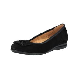 Gabor COMFORT Damen Ballerina "Gabor Comfort Ballerinas Veloursleder", Gr. 37,5, schwarz, Veloursleder, Schuhe