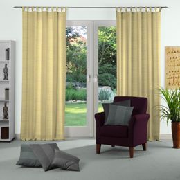 Vorhang WIRTH, B:132cm H:175cm, gelb, Jacquard, Polyacryl, Polyester, Wohnzimmer, Gardinen, "Niederau"