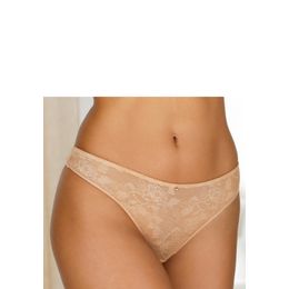 Lascana Damen String, Gr. 48, braun, Spitze, Obermaterial: 85% Polyamid, 15% Elasthan, Unterhosen, aus feiner, flacher Spitze