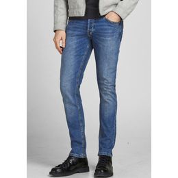 Jack & Jones JACK & JONES Herren Slim-fit-Jeans "JJIGLENN Jeans mit schmaler Beinform und Stretch für Komfort", blau, Gr. 31, Denim/Jeans, Obermaterial: 76%