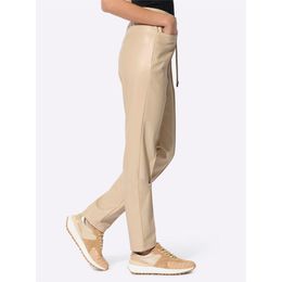CR&Eacute;ATION L CREATION L Damen Webhose, beige, Gr. 38, gemustert, 100% Polyester, Hosen