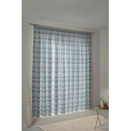 Vorhang WIRTH, B:132cm H:245cm, blau, Jacquard, Baumwolle, Polyester, Wohnzimmer, Gardinen, "Laufenberg"