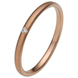 Firetti Damen Trauring "Schmuck Geschenk Gold 375 Hochzeit Ehering "LIEBE"", 54, 0,02 SI = kleine Einschl&uuml;sse mit Brillant, Ros&eacute;gold 375, 2mm, rosa,