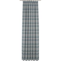 Vorhang WIRTH, B:132cm H:145cm, blau, Jacquard, Baumwolle, Polyester, Wohnzimmer, Gardinen, "Laufenberg"