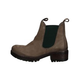 Lazamani Damen Stiefelette "Lazamani Stiefelette Nubukleder/Textil", Gr. 39beige, gr&uuml;n, Nubukleder, Textil, Schuhe