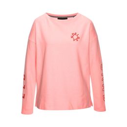 ELBSAND Damen Sweatshirt "Andra", orange, Gr. S, meliert, Sweatware, Obermaterial: 67% Baumwolle, 33% Polyester, Sweatshirts, mit Logoprint