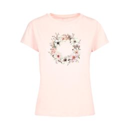 F4NT4STIC Damen T-Shirt "Rosa Blumenkranz", pink, Gr. XS, Obermaterial: 100% Baumwolle, Shirts, Premium Qualit&auml;t