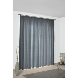 Vorhang WIRTH, B:132cm H:175cm, blau, Jacquard, Baumwolle, Polyester, Wohnzimmer, Gardinen, "Torbole"