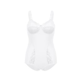 SuSa Damen Body "Latina", wei&szlig;, Gr. 90, Obermaterial: 78% Polyamid, 15% Elasthan, 7% Baumwolle, Bodys, stark formend, Glitzer-Effekt, Spitze, ohne