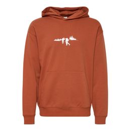 !Solid SOLID Herren Kapuzenpullover "Hoodie SDHalmus", orange, Gr. S, bedruckt, Obermaterial: 60% Baumwolle CO. 40% Polyester PES., Pullover