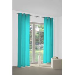 Vorhang WIRTH, B:127cm H:245cm, blau, Baumwolle, Wohnzimmer, Gardinen, "WIRTHNatur", 1-lagig