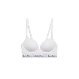 Damen Push-up-BH "PLUNGE PUSH UP", Calvin Klein Underwear, Gr. 70, weiß, Jersey, Obermaterial: 53% Baumwolle, 35% Modal, 12% Elasthan, unifarben,