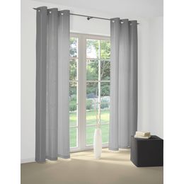 Vorhang WIRTH, B:132cm H:255cm, grau, Jacquard, Polyester, Wohnzimmer, Gardinen, "Felsted"