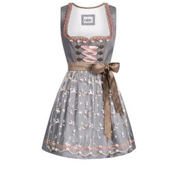 Nübler NÜBLER Damen Dirndl "Mini Dirndl Jasmin", grau, Gr. 36, Obermaterial: 100% Polyester PES., Kleider