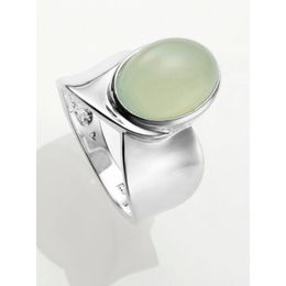 Lady Damen Fingerring, 17, Glas Silber 925 (Sterlingsilber), gr&uuml;n, Glas, Silber 925 (Sterlingsilber), Fingerringe