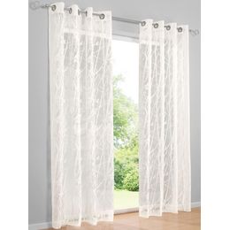 Gardine HEINE HOME, B:140cm H:145cm, wei&szlig;, Polyester, Viskose, Gardinen