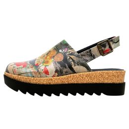 DOGO Damen Clog "Akita Lucid Dreaming Damen Sandalen", Gr. 41, beige, Lederimitat, Schuhe, Handgefertigt