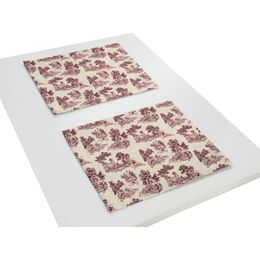 Platzset Adam, B:40cm L:30cm, rot, Obermaterial: 100% Baumwolle, Platzsets, "Good Old Days", GOTS organic,zertifiziert durch CERES 0242Made in Germany