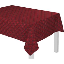 Tischdecke Adam, B:250cm L:145cm, rot, Bio-Baumwolle, Tischdecken, "Feathers", aus 100% Bio-Baumwolle