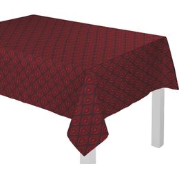 Tischdecke Adam, B:190cm L:130cm, rot, Bio-Baumwolle, Tischdecken, "Feathers", aus 100% Bio-Baumwolle