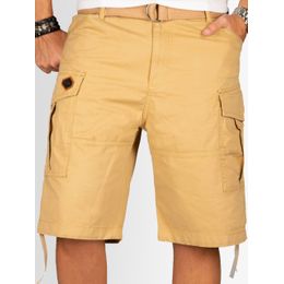Herren Cargoshorts "ASLeon", beige, Gr. 31, Alessandro Salvarini, 98% Baumwolle, 2% Elasthan, Hosen, inklusive passendem G&uuml;rtel
