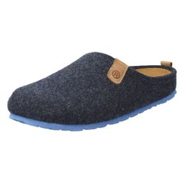 Rohde Herren Pantoffel "NAPOLI-H", Gr. 44, blau, Filz, Schuhe, Clog, Hausschuh, Homeslipper mit herausnehmbarer Innensohle
