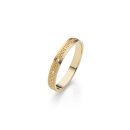 Firetti Damen Trauring "Schmuck Geschenk Gold 375 Hochzeit Ehering Partnerring "LIEBE"", 58, 0,02 SI = kleine Einschl&uuml;sse mit Brillanten, Gelbgold
