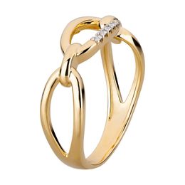 OROLINO Damen Fingerring "Gold 585 mit 5x Brillant 0,025ct.", 054 (17,2), 0,03 SI = kleine Einschl&uuml;sse, Gold, gelb, Gold, Fingerringe