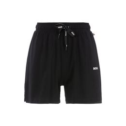 BOSS Damen Pyjamahose "CI_Shorts CW", Gr. L, schwarz, Jersey, Obermaterial: 95% Baumwolle, 5% Elasthan, Basic, Hosen, mit BOSS Logoschriftzug