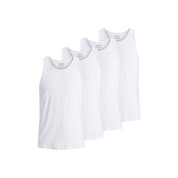 Jack & Jones JACK & JONES Herren Unterhemd "Unterhemd JACBASIC TANKTOP 4PK 4er Pack", Gr. L, weiß, Obermaterial: 100% Baumwolle CO., Unterhemden