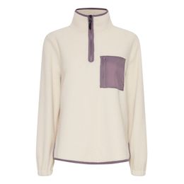 oxmo Damen Sweater "Troyer OXPiala", beige, Gr. XL, Obermaterial: 100% Polyester PES., Pullover