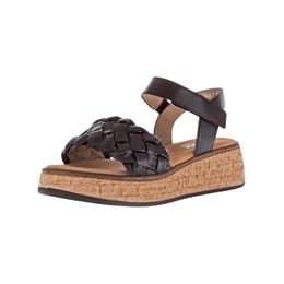 Gabor COMFORT Damen Riemchensandale "Gabor Comfort Sandalen Nappaleder", Gr. 38,5, schwarz, Nappaleder, Schuhe