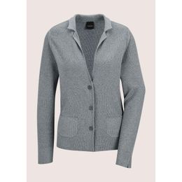 Madeleine Mode MADELEINE Damen Strickjacke "Strickblazer Schlanker Strickblazer mit langen Ärmeln"graphit, melange, Gr. 46, Obermaterial: 67% Viskose CV. 33%