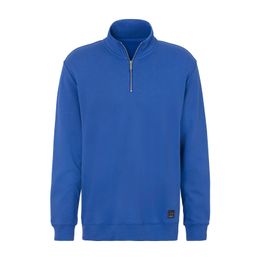 John Devin Herren Sweatshirt, blau, Gr. L, unifarben, angeraute Sweatware, Obermaterial: 60% Baumwolle, 40% Polyester, Sweatshirts, Langarm, Pullover