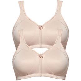SuSa Damen Entlastungs-BH "2er Pack Entlastungs BH Topsy Plus", Gr. 100cappuccino cappuccino, Stoff, Obermaterial: 78% Polyamid PA. 22% Elasthan EL.,