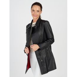 JCC Damen Ledermantel "MPJ-380", schwarz, Gr. 42, Obermaterial: 100% Lammnappa; Futter: 100% Polyester, M&auml;ntel